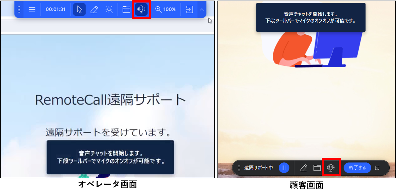 Webビューアで音声チャットを利用する – RemoteCall